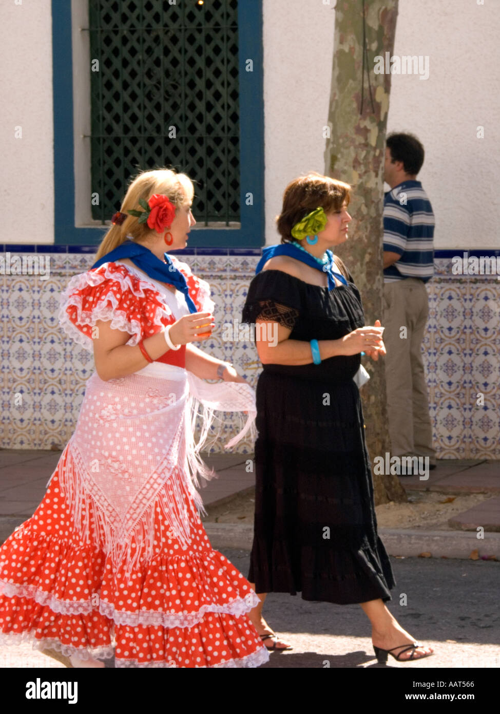 Two Spanish Ladies in Fuengirola Feria, Costa del Sol, Andalucia, Spain ...