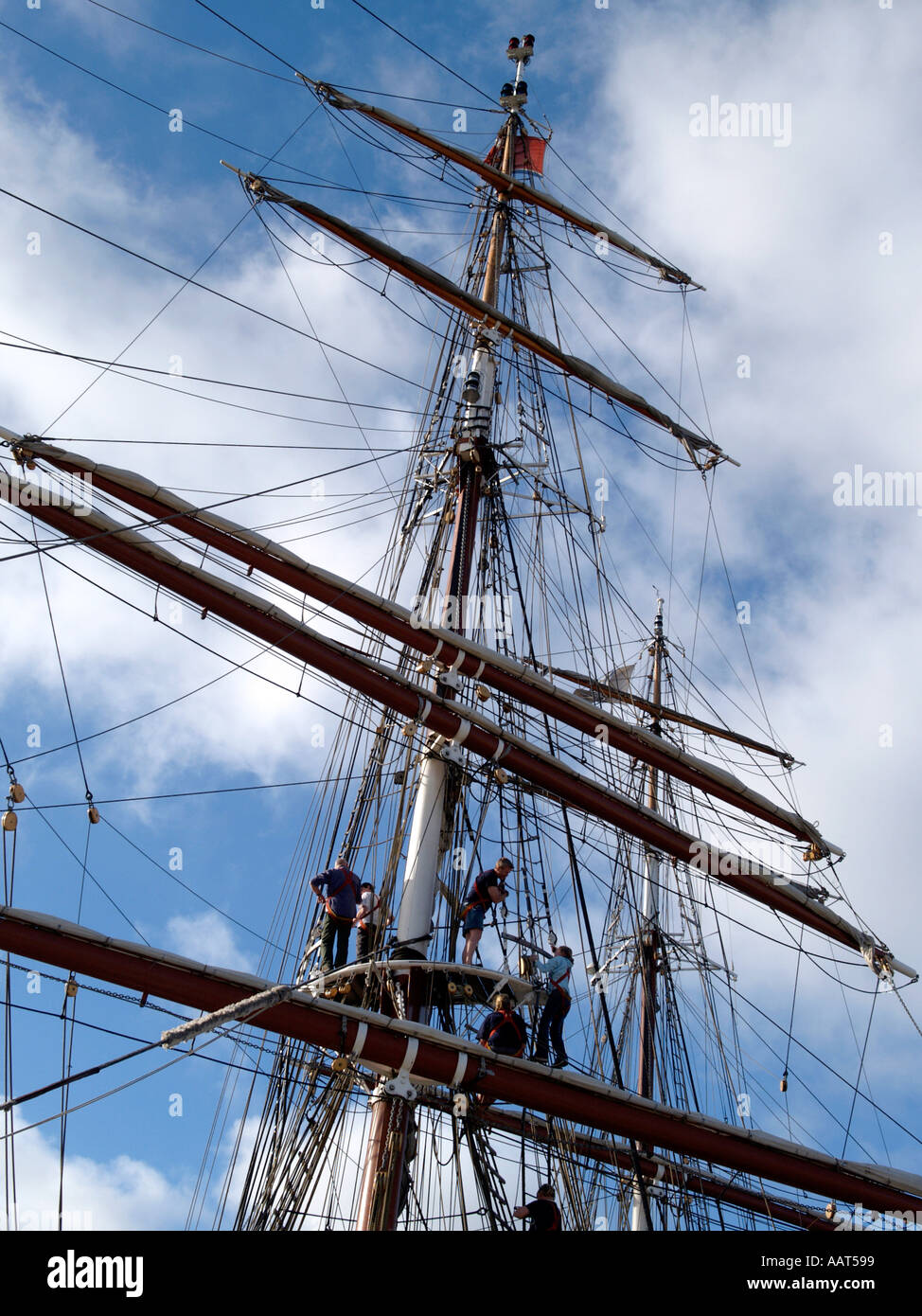 TALL SHIP PRINCE WILLIAM RIGGING WHILST DOCKED ON THE RIVER YARE GREAT ...
