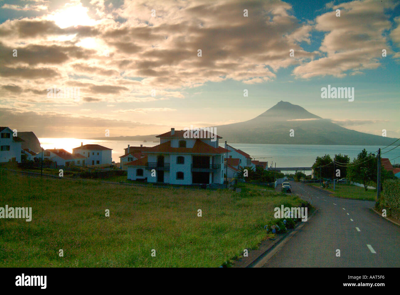 A view of the island of Pico in the Azores as seen from Horta Faial ...