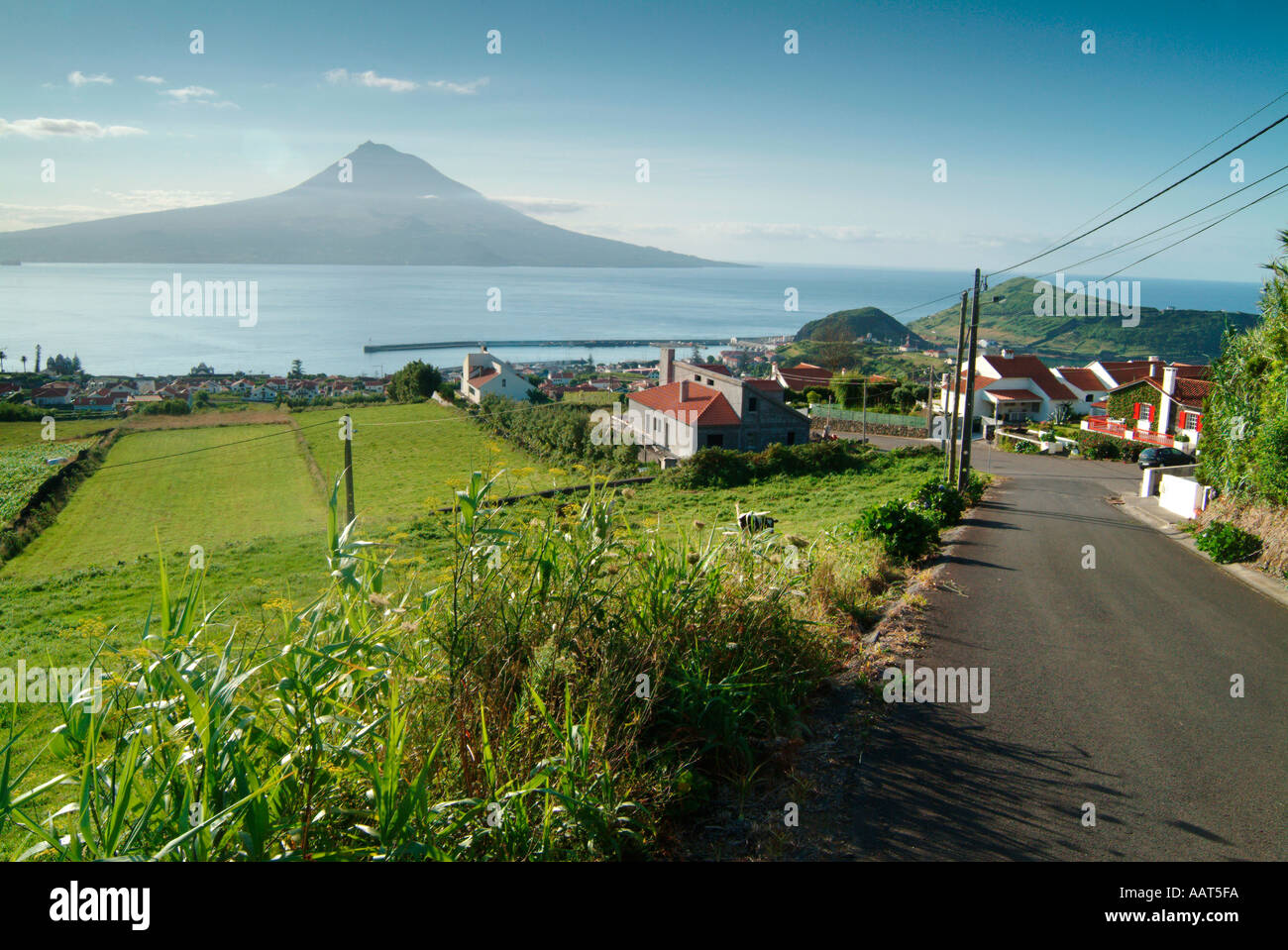 A view of the island of Pico in the Azores as seen from Horta Faial ...