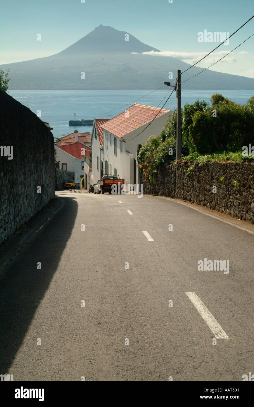 A view of the Azorean island of Pico as seen from Horta Faial Stock ...