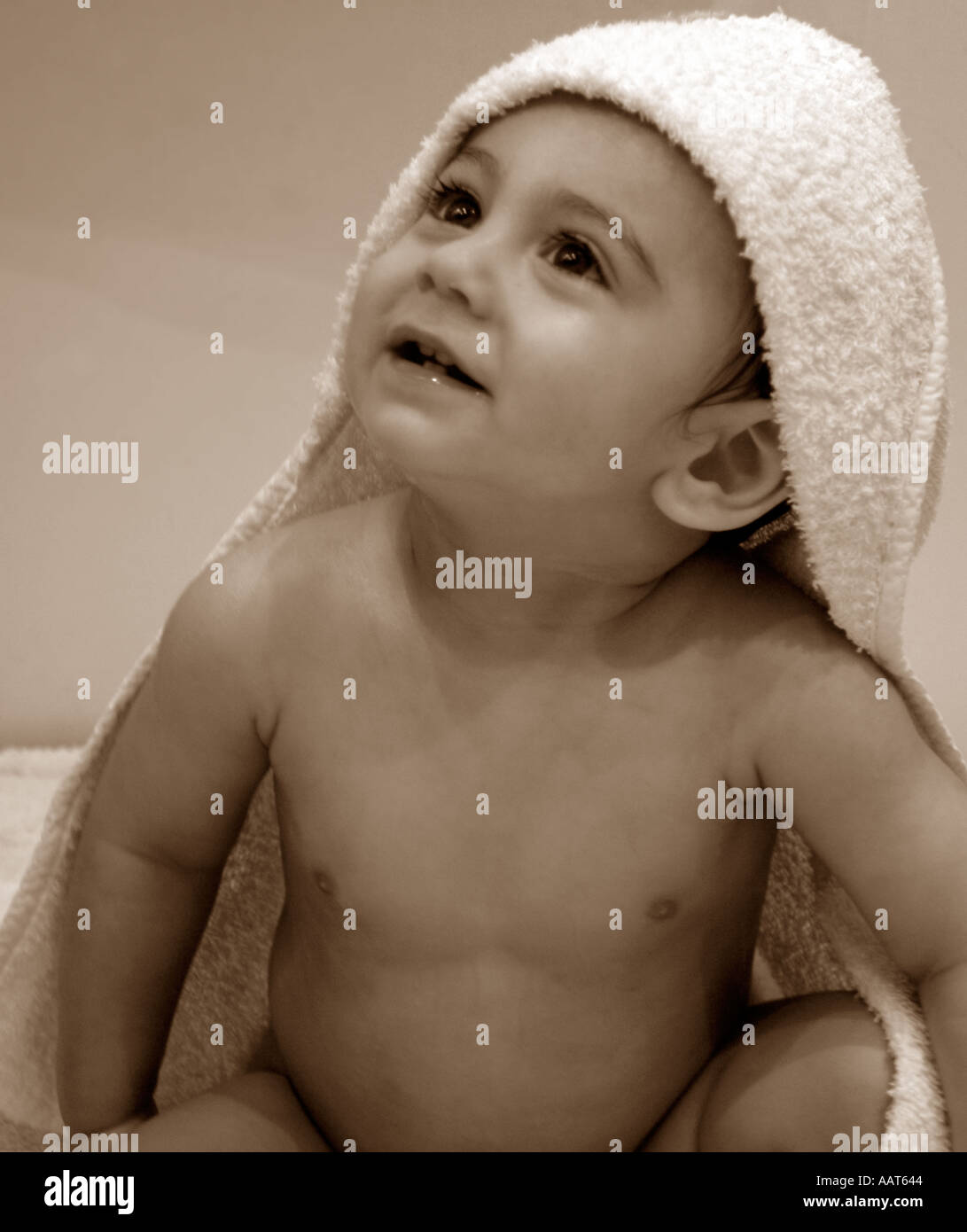 BABY AT BATH TIME Stock Photo - Alamy
