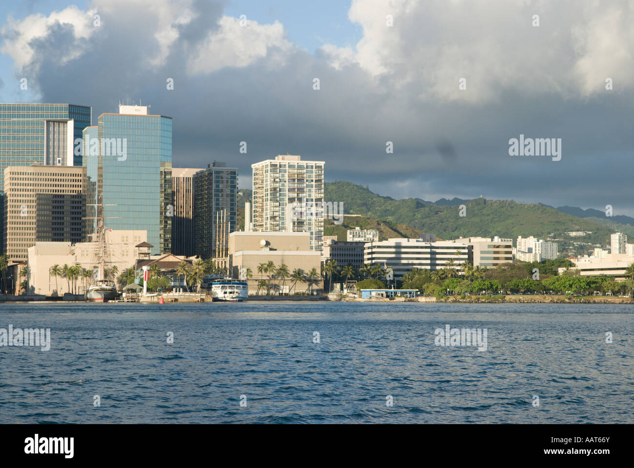 Downtown Honolulu seen from Sand Island, Oahu, Hawaii Stock Photo - Alamy