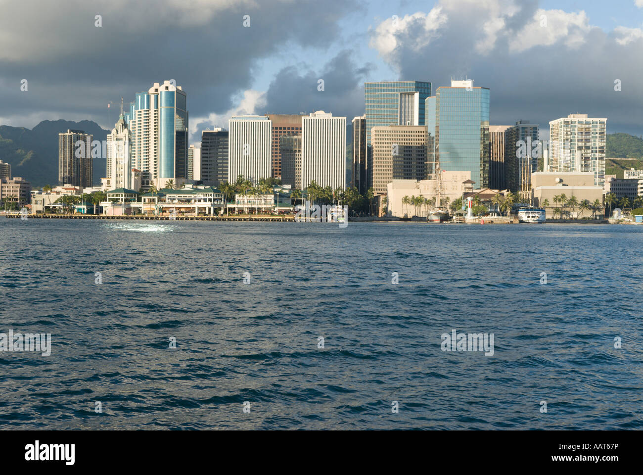Downtown Honolulu seen from Sand Island, Oahu, Hawaii Stock Photo - Alamy