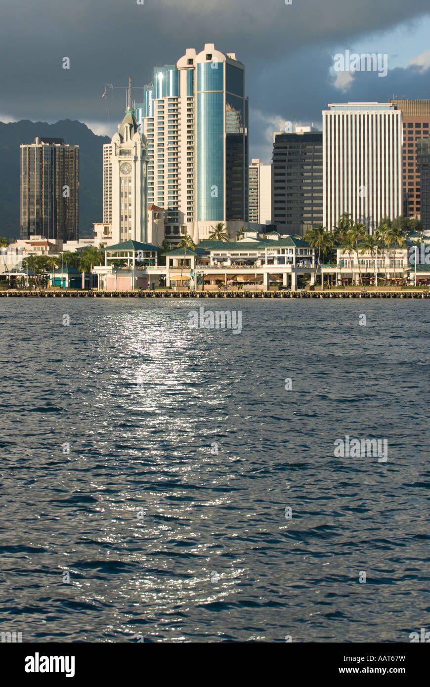 Downtown Honolulu seen from Sand Island, Oahu, Hawaii Stock Photo - Alamy