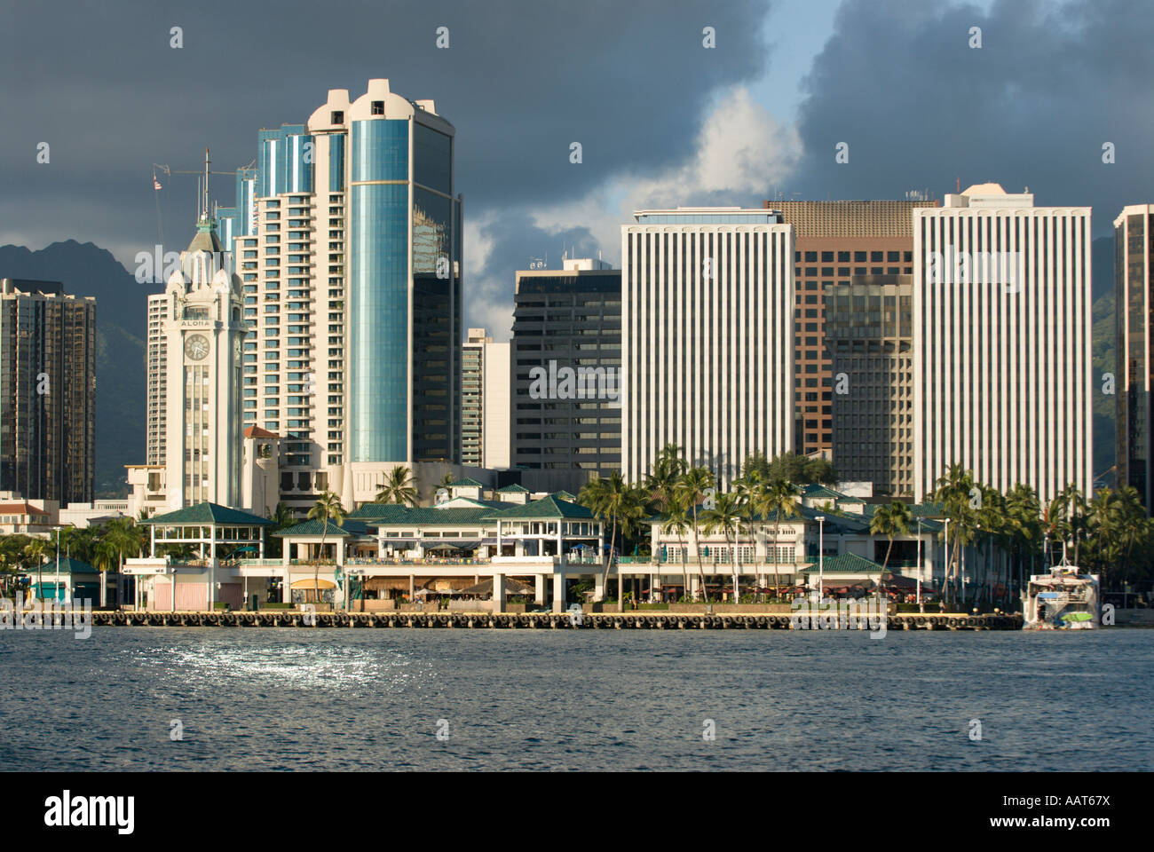Downtown Honolulu seen from Sand Island, Oahu, Hawaii Stock Photo - Alamy
