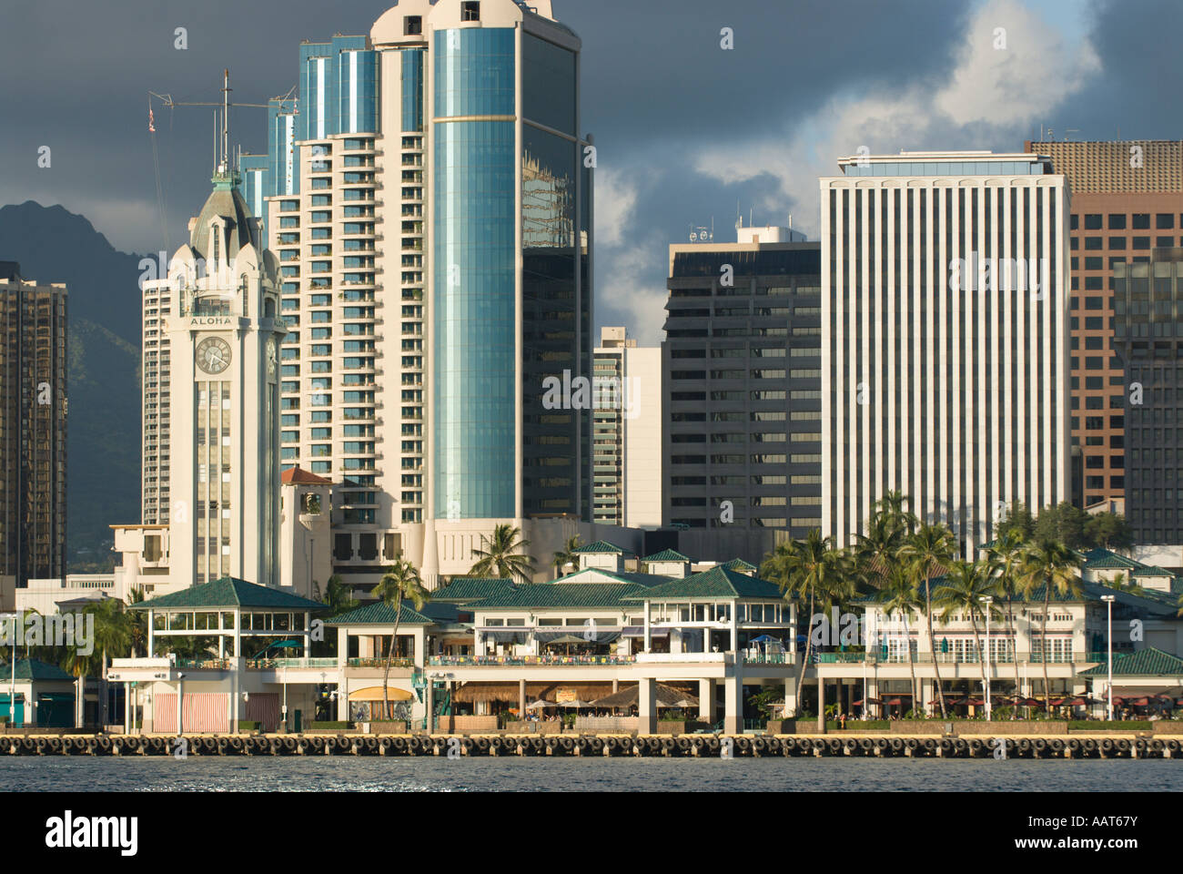 Downtown Honolulu seen from Sand Island, Oahu, Hawaii Stock Photo - Alamy