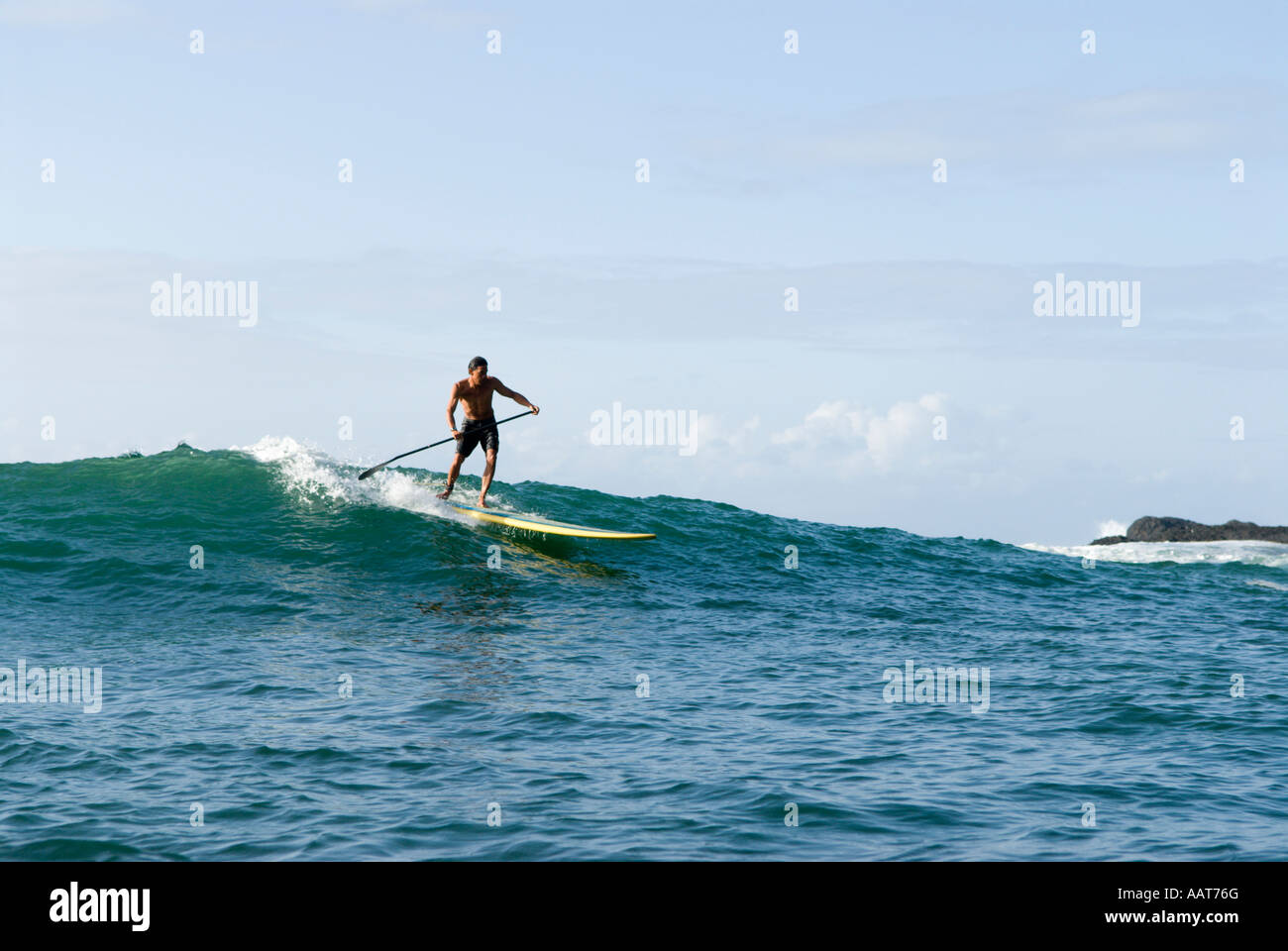 Stand Up Paddle Boarding, aka Stand Up Paddle Surfing, Hawaii Stock ...