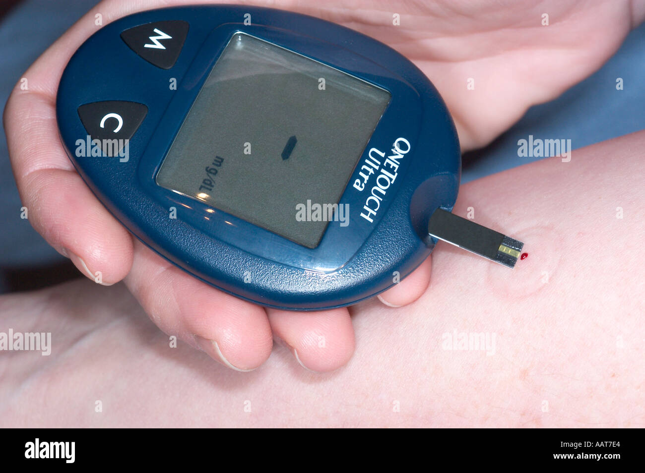 glucometer device for measuring blood sugar glucose in diabetics Stock ...