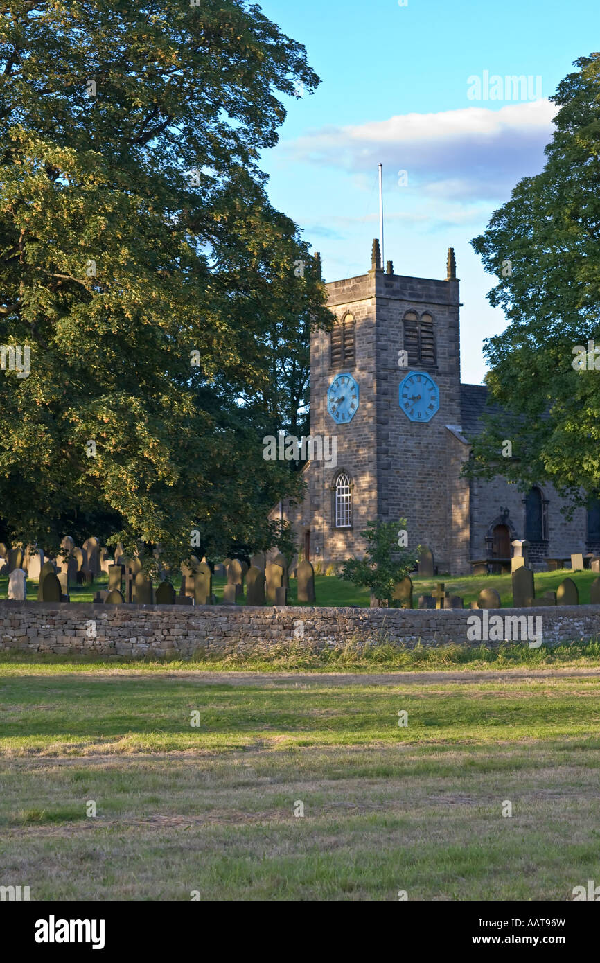 St Peters Church, Addingham, Yorkshire on a summers evening Stock Photo ...