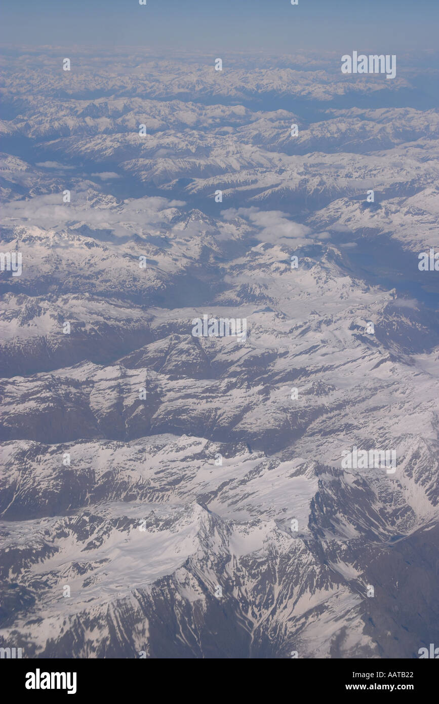 View of the alps from passenger jet window Stock Photo - Alamy