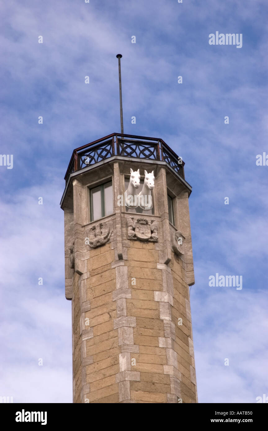 Tower two horse heads Cologne Germany Stock Photo - Alamy