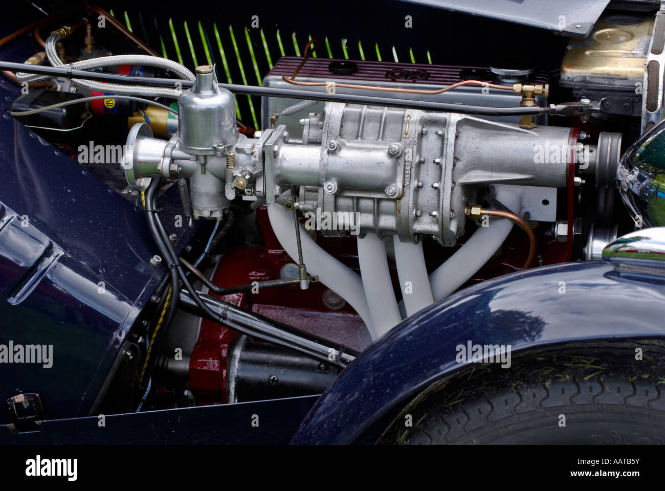 Motor Engine The engine or motor of a classic MG sports car Stock Photo ...
