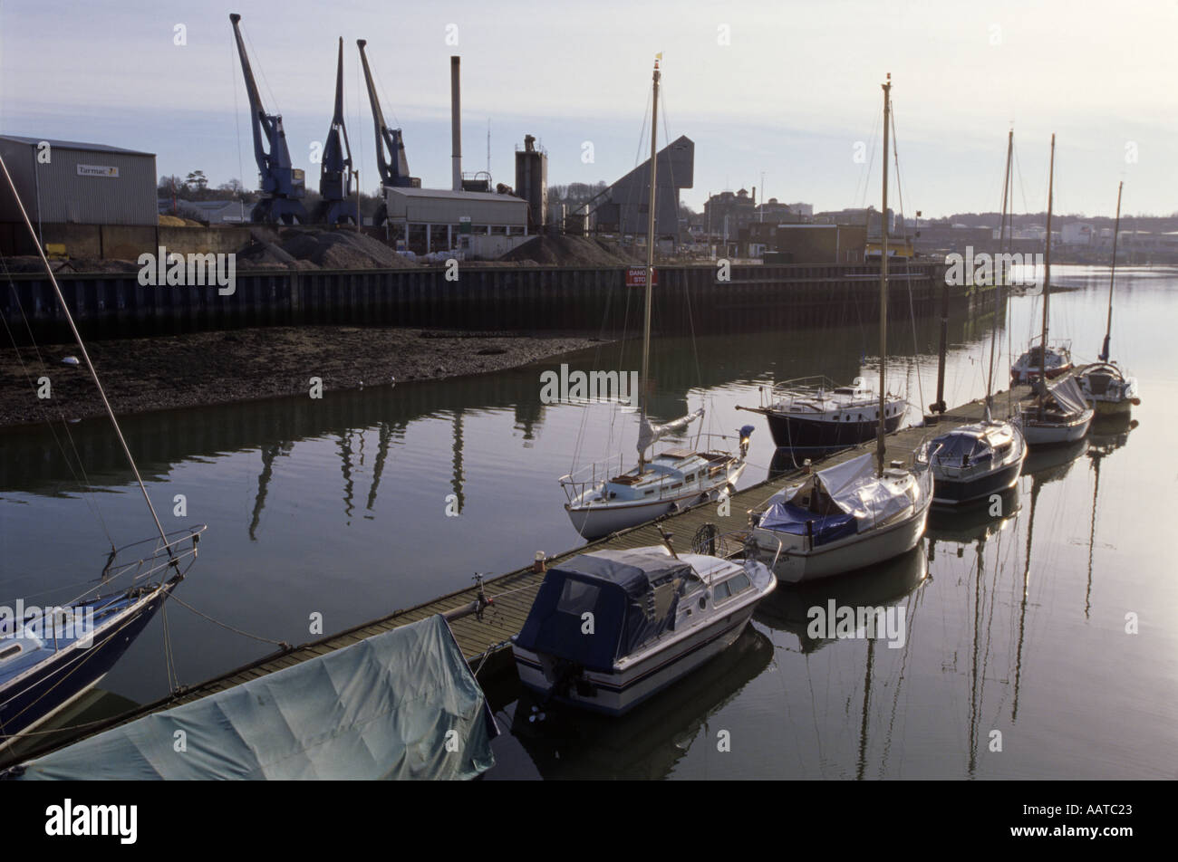 Old and New at the Port of Ipswich Stock Photo - Alamy