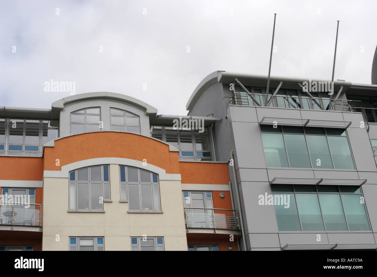 Unusual buildings on St Helier sea front in Jersey Stock Photo - Alamy