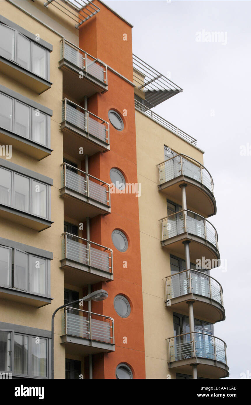 Unusual buildings on St Helier sea front in Jersey Stock Photo - Alamy