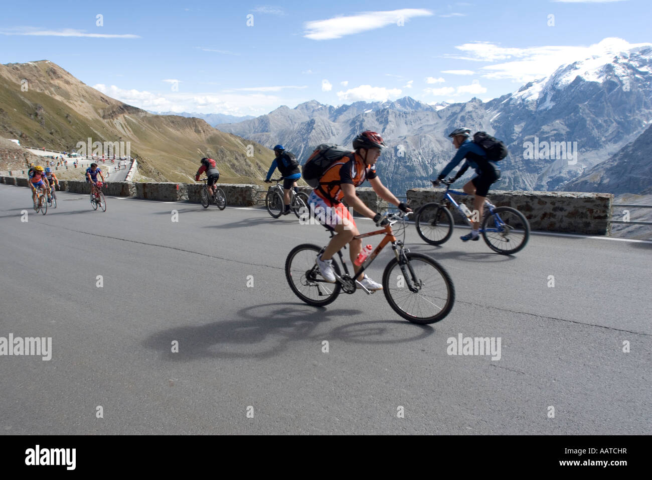 Cycling on the annual Stelvio bike day, South Tyrol, Italy Stock Photo ...