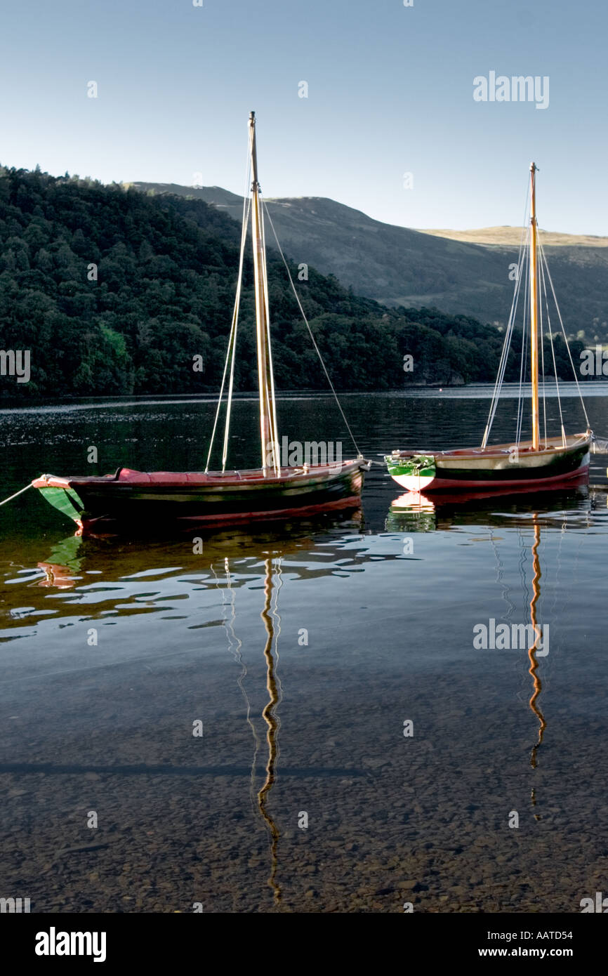 Boats on Ullswater Lake District Cumbria England UK Stock Photo - Alamy