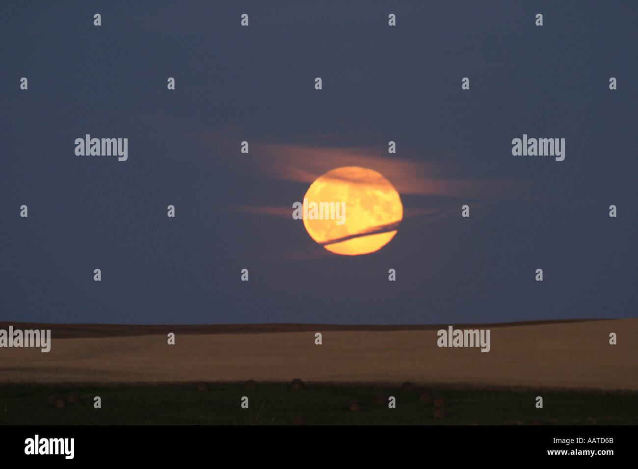 Full moon rising in scenic Saskatchewan Canada Stock Photo - Alamy