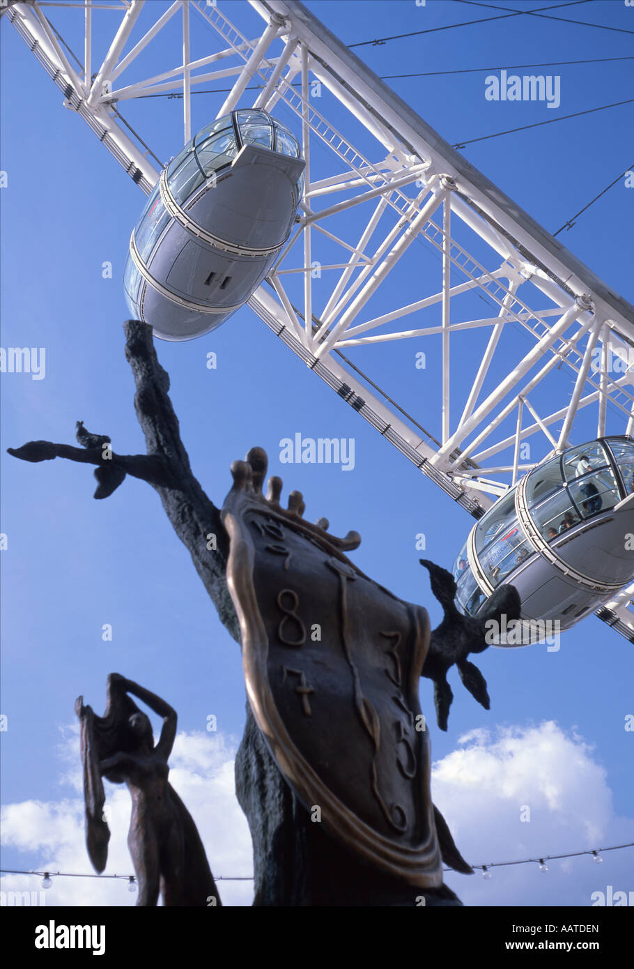 Time Statue and part of London Eye Stock Photo - Alamy