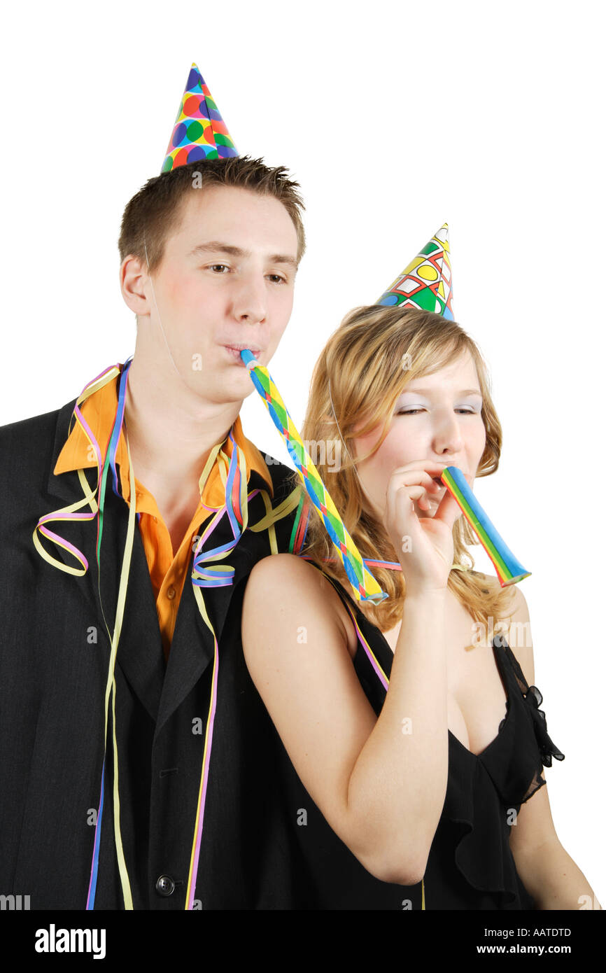 Young couple having fun at a party Stock Photo - Alamy