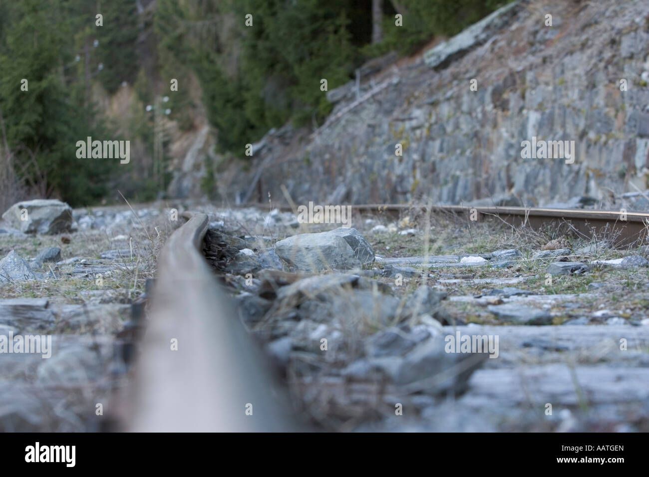 Bent rail line Stock Photo - Alamy