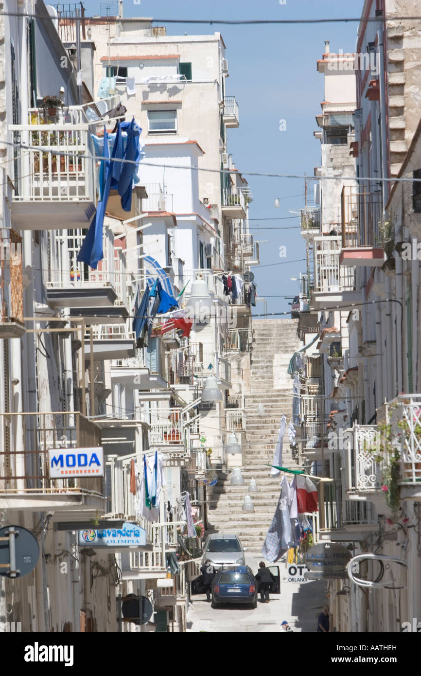 Residential street, Vieste, Gargano, Pugli, Italy Stock Photo - Alamy