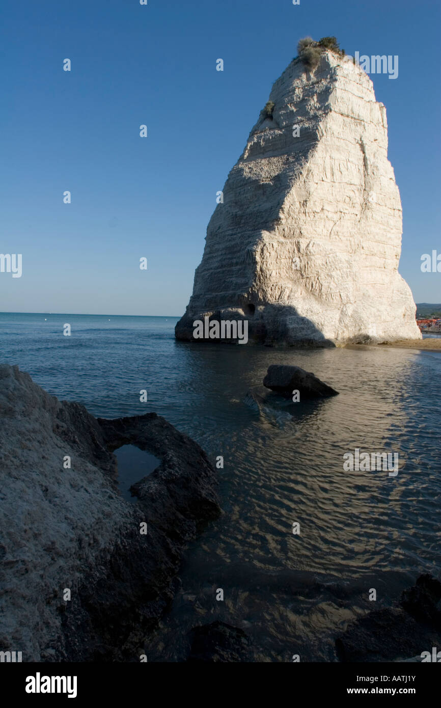 The white rock known as Pizzomunno or Faraglione di Vieste, Gargano ...