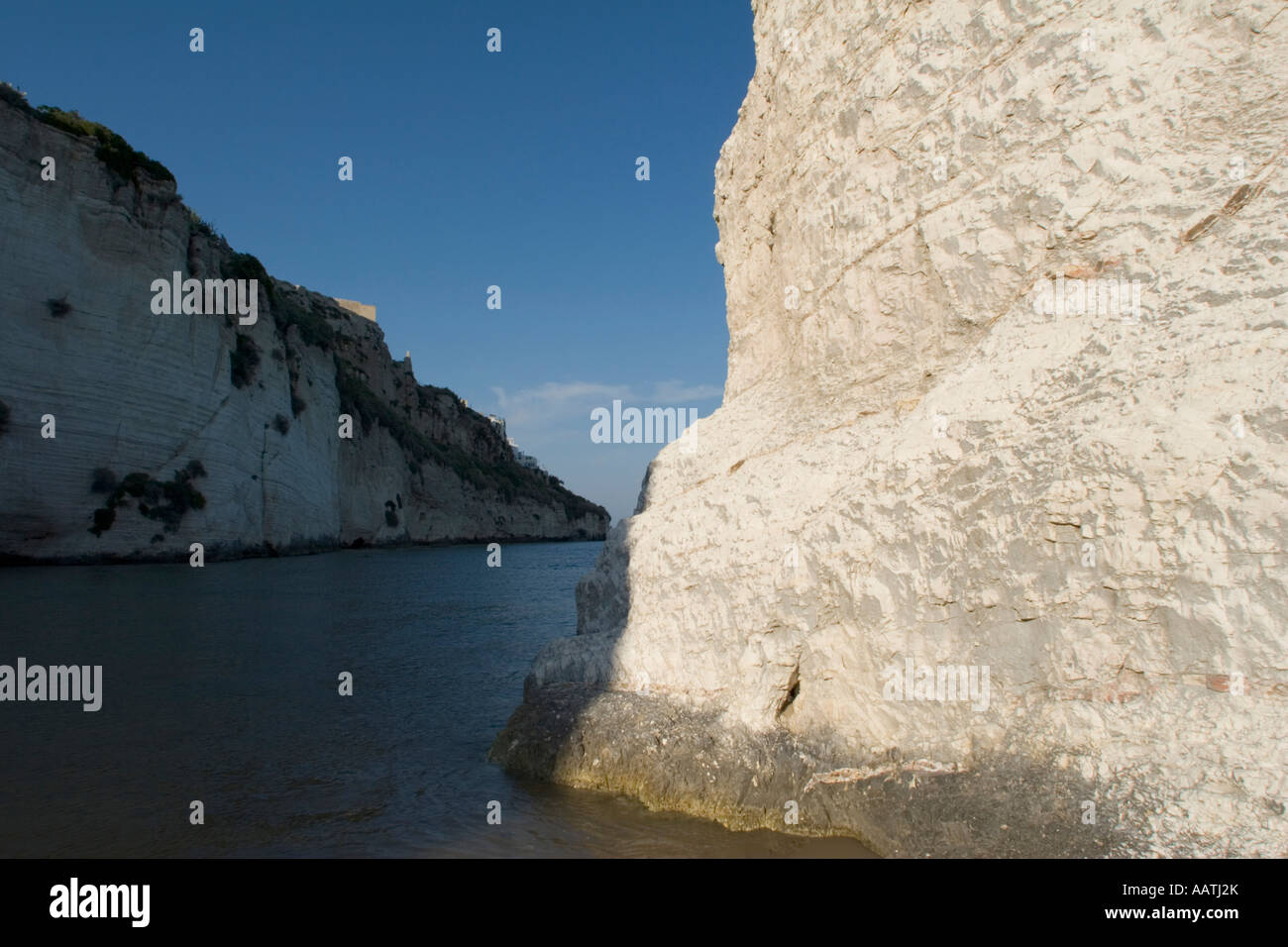 The white rock known as Pizzomunno or Faraglione di Vieste, Gargano ...