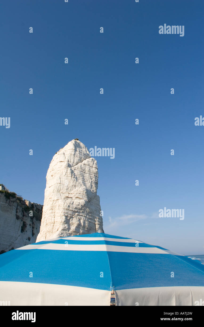 The white rock known as Pizzomunno or Faraglione di Vieste, Gargano ...