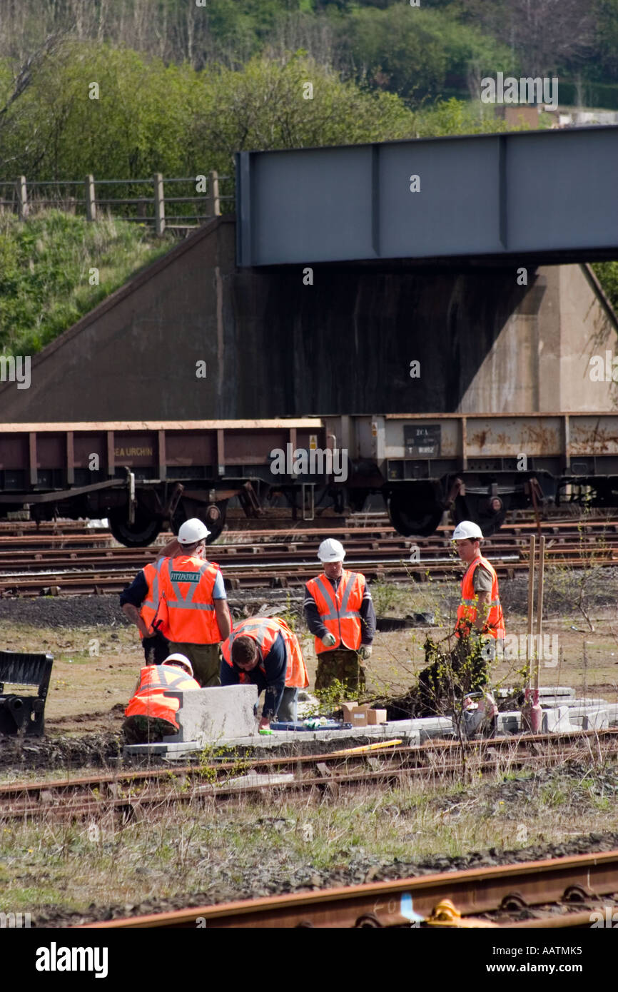 Trackside improvements and repairs Horbury Bridge Men working to repair ...
