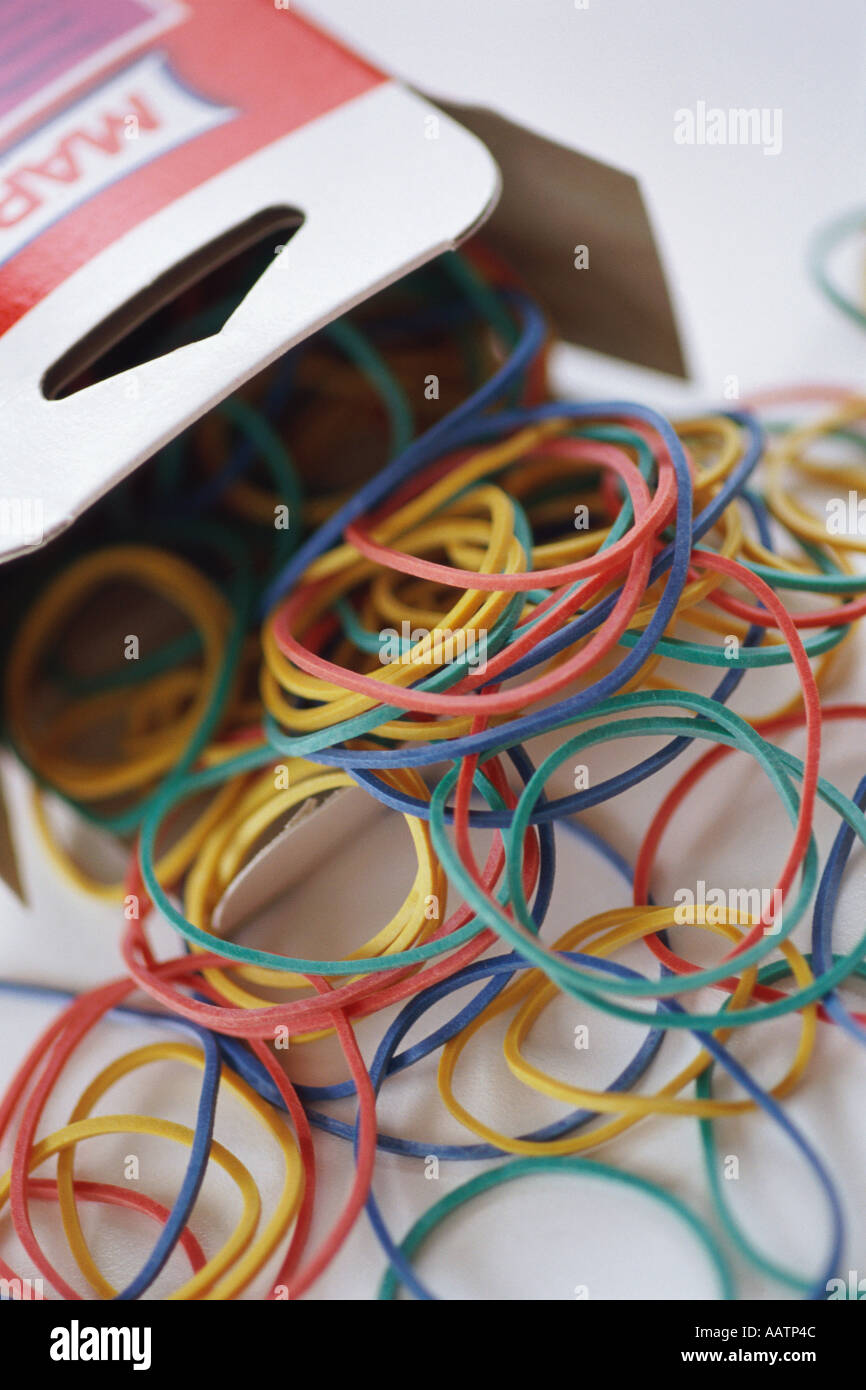 Box with rubber bands hi-res stock photography and images - Alamy