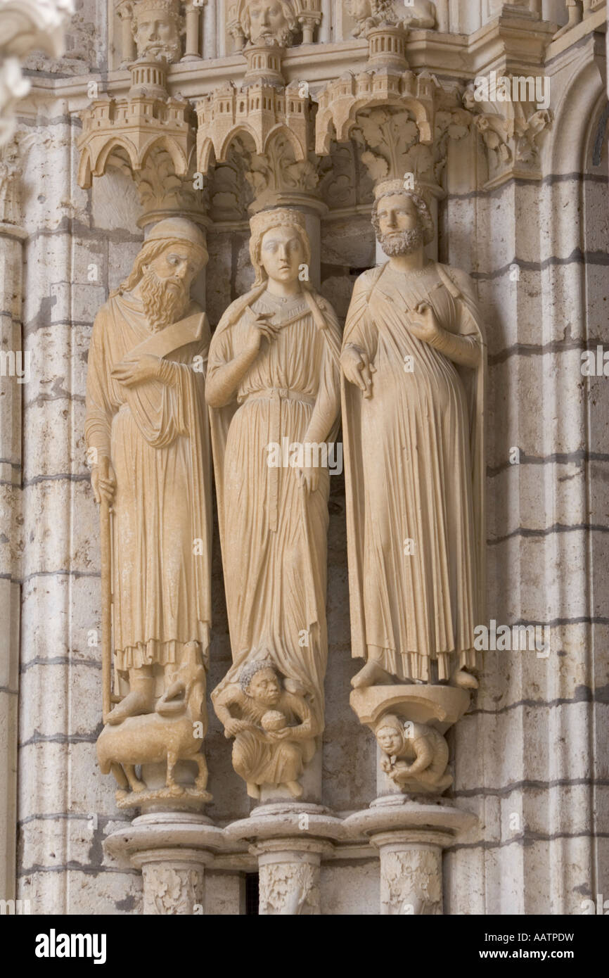 Chartres cathedral france detail carved hi-res stock photography and ...