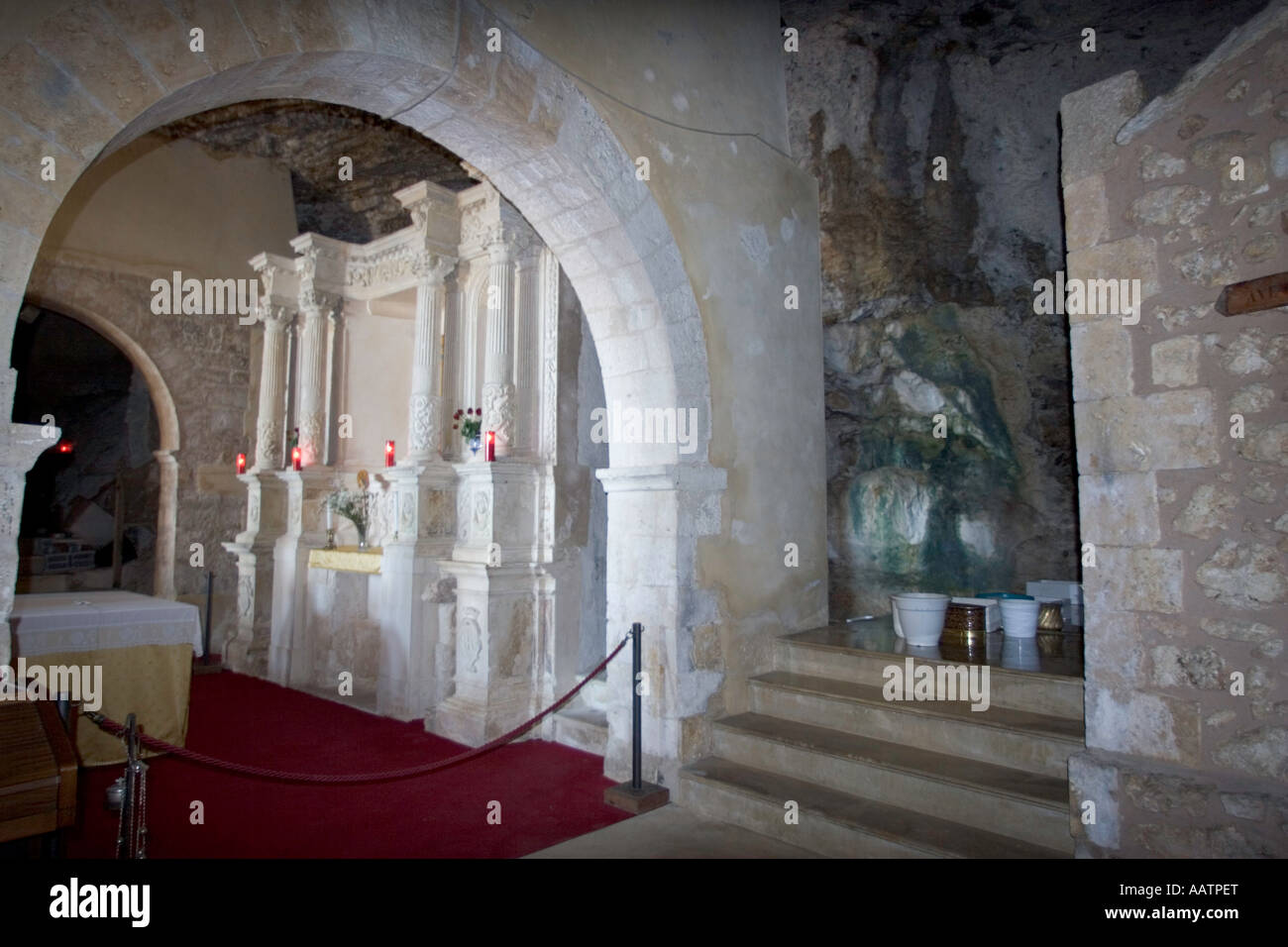 Church built in cave. Abbey of Santa Maria di Pulsano, Monte Sant ...