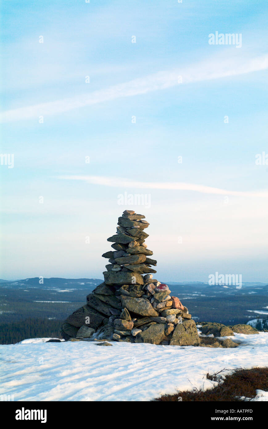 a mountain top stone construction made by man Stock Photo - Alamy