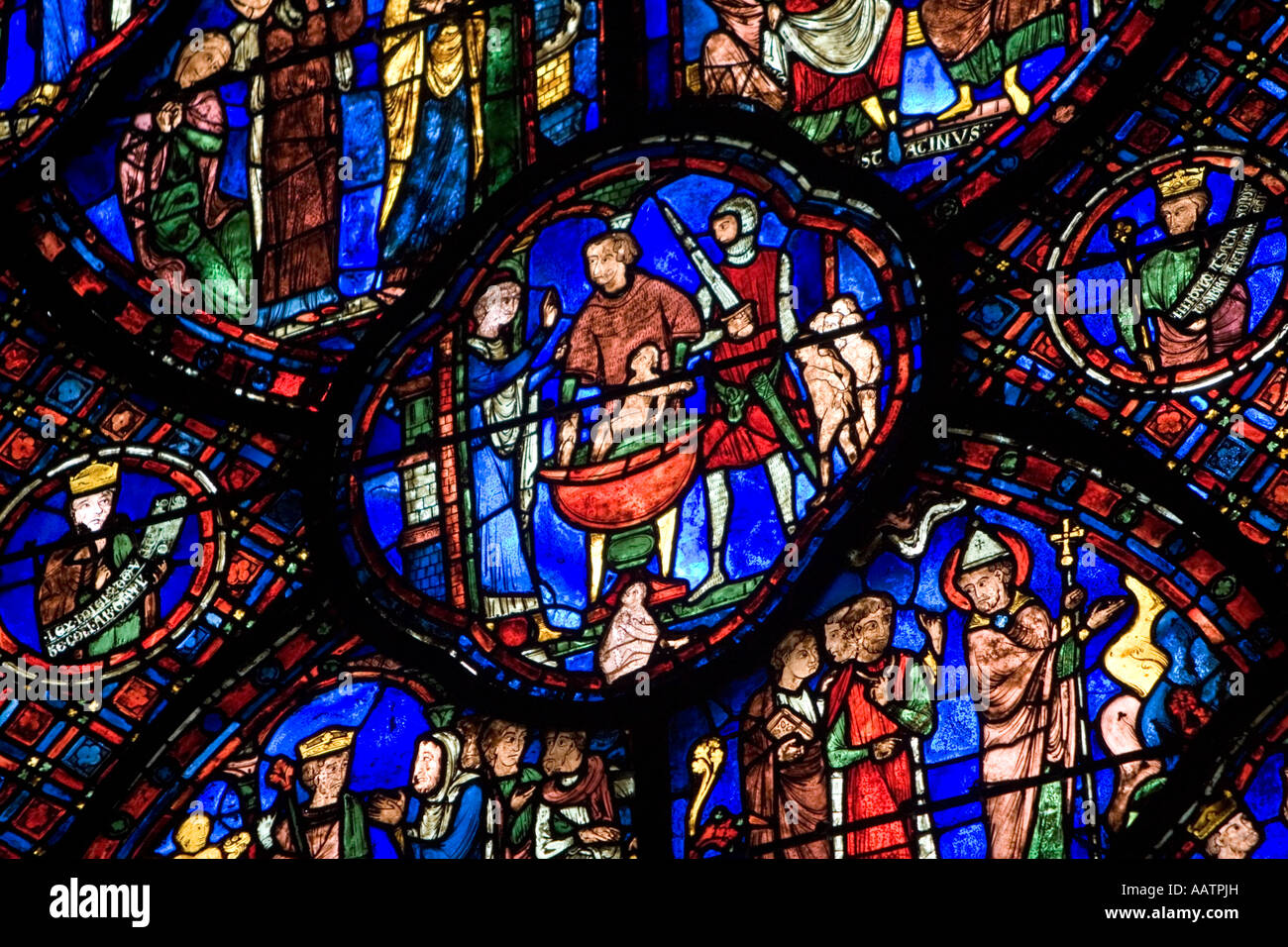 Stained glass window, Chartres cathedral, France Stock Photo - Alamy