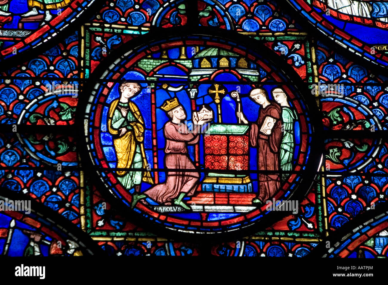 Stained glass window, Chartres cathedral, France Stock Photo - Alamy