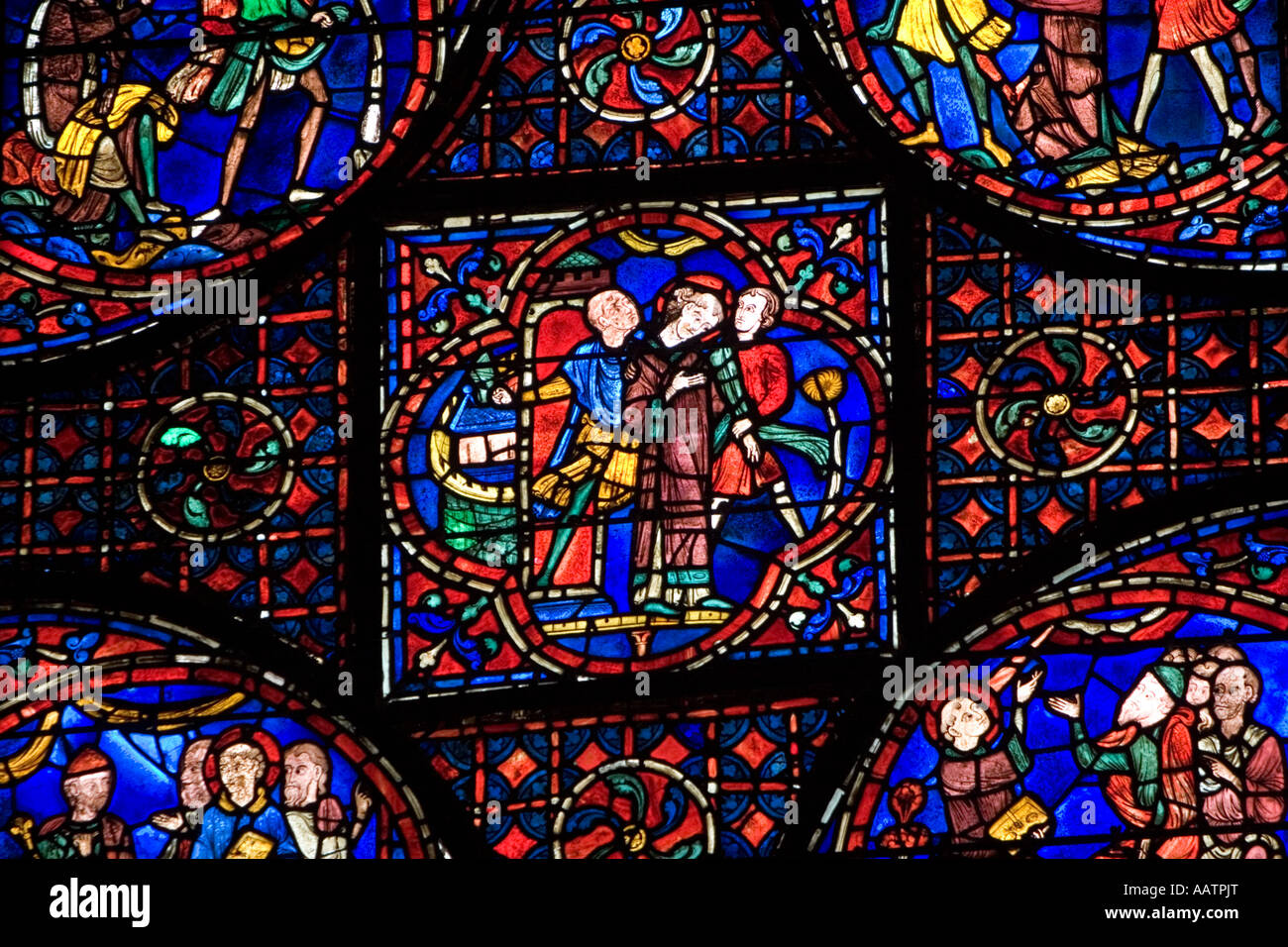 Stained glass window, Chartres cathedral, France Stock Photo - Alamy