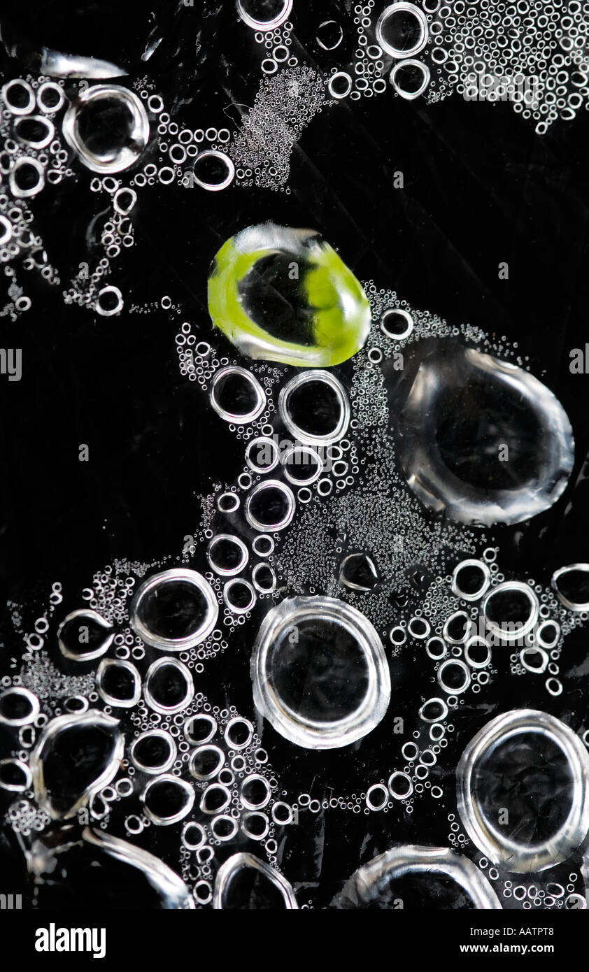 Condensation on a plastic film covering a young plant shoot Stock Photo ...