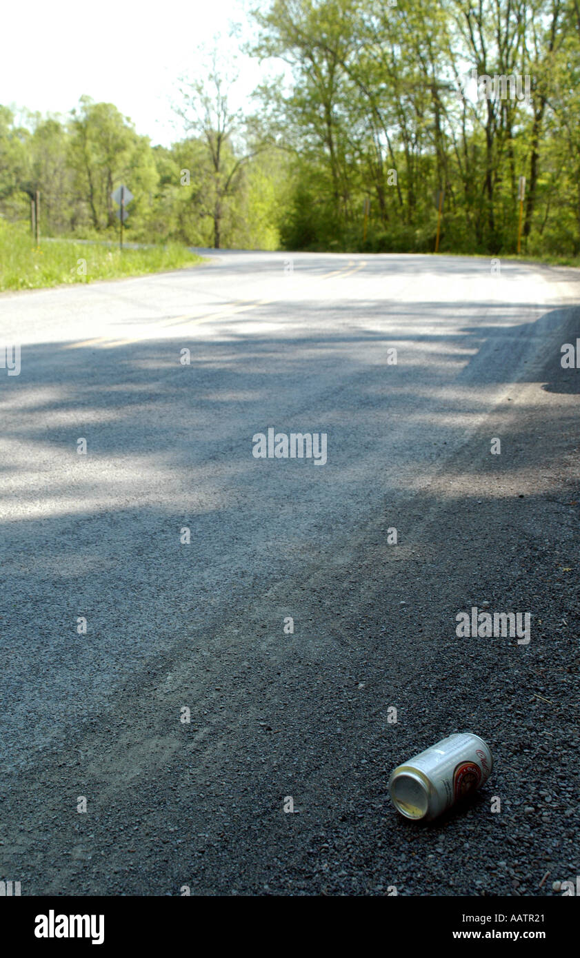 can in the road Stock Photo - Alamy