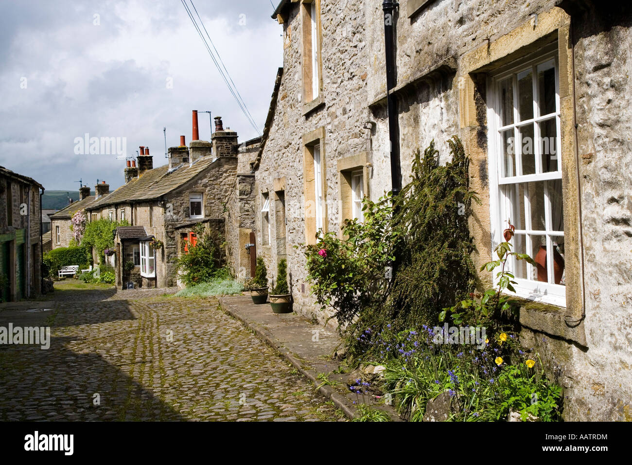 Typical Street Grassington Village Wharfedale Yorkshire Dales National ...