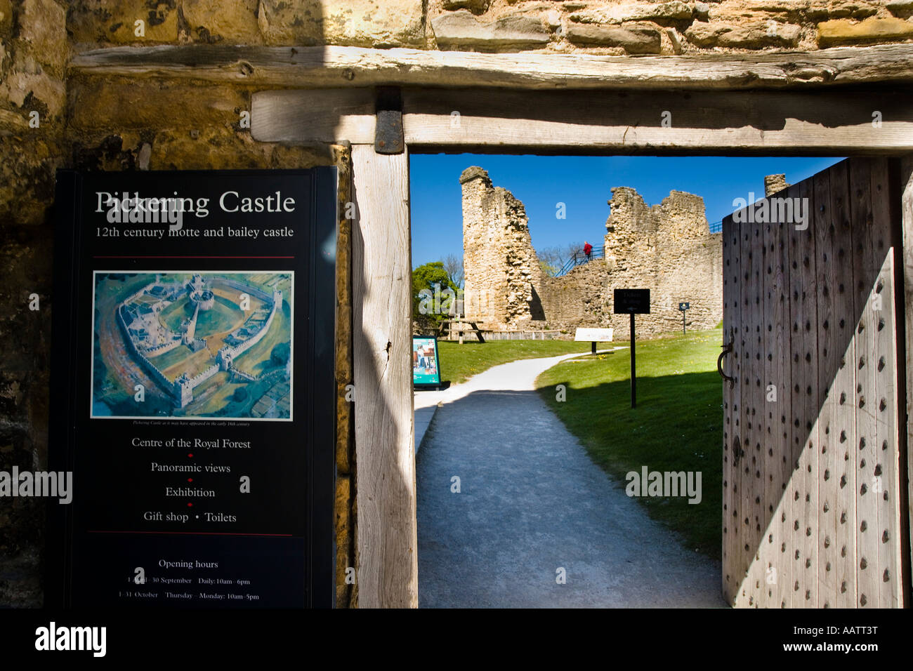Pickering Castle Entrance Pickering North Yorkshire England Stock Photo ...