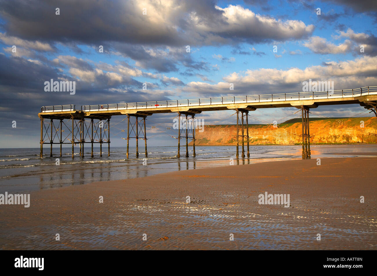 Saltburn Pier and Huntcliff at Sunset Redcar and Cleveland England ...