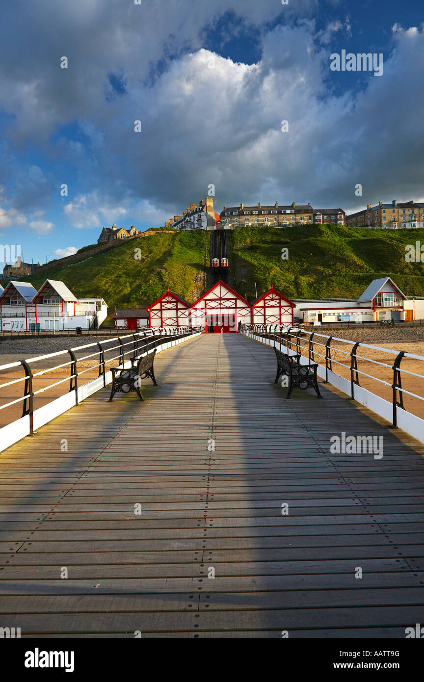 The Deck Saltburn Pier Redcar and Cleveland England Stock Photo - Alamy