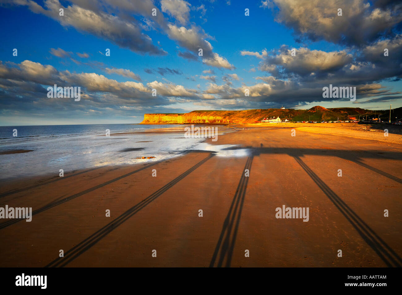 Saltburn Pier and Huntcliff at Sunset Redcar and Cleveland England ...