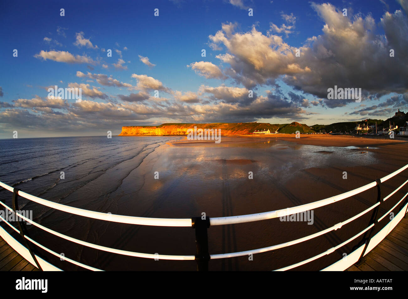 Saltburn Pier and Huntcliff at Sunset Redcar and Cleveland England ...