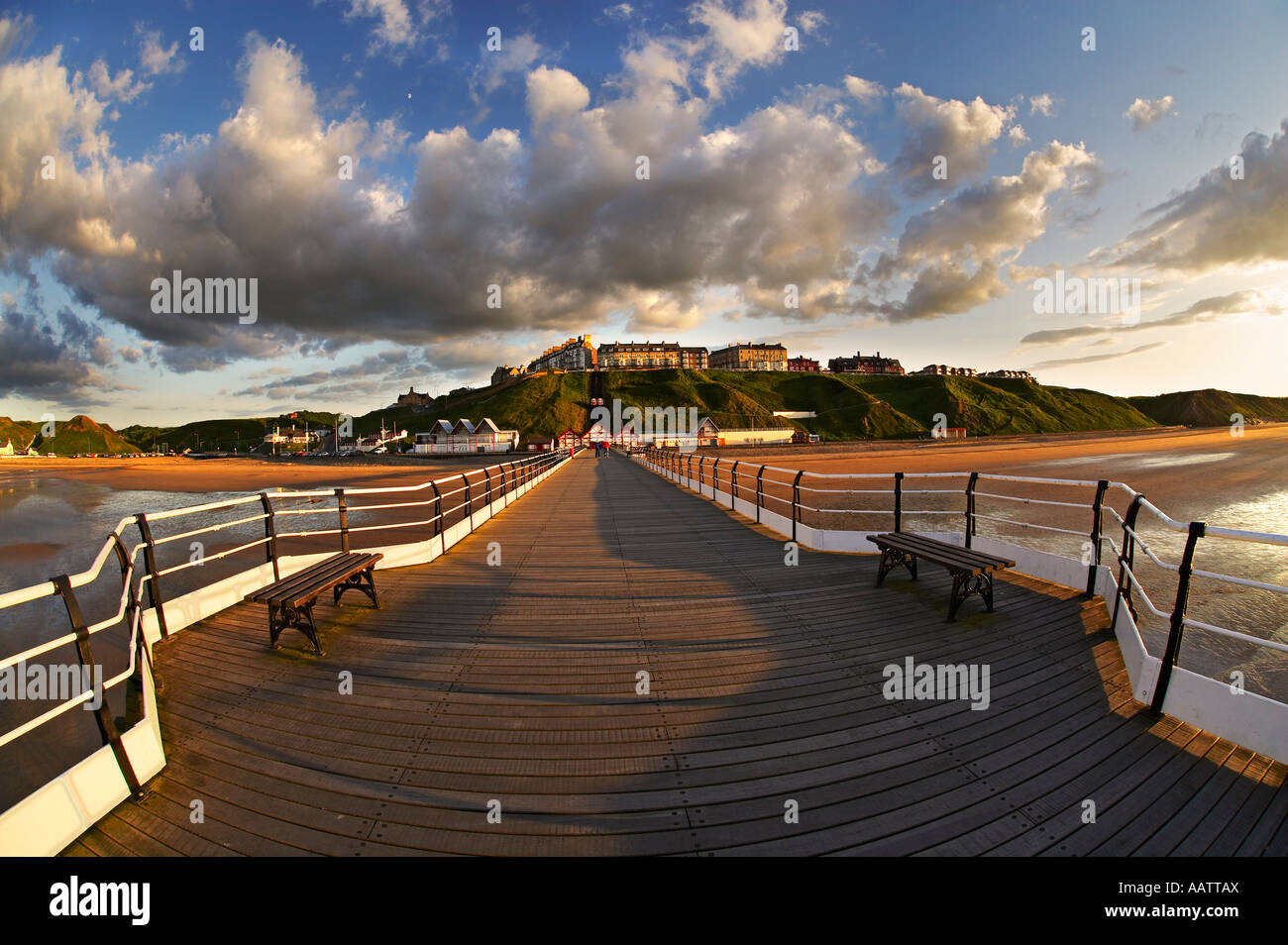 The Deck Saltburn Pier and Huntcliff at Sunset Redcar and Cleveland ...