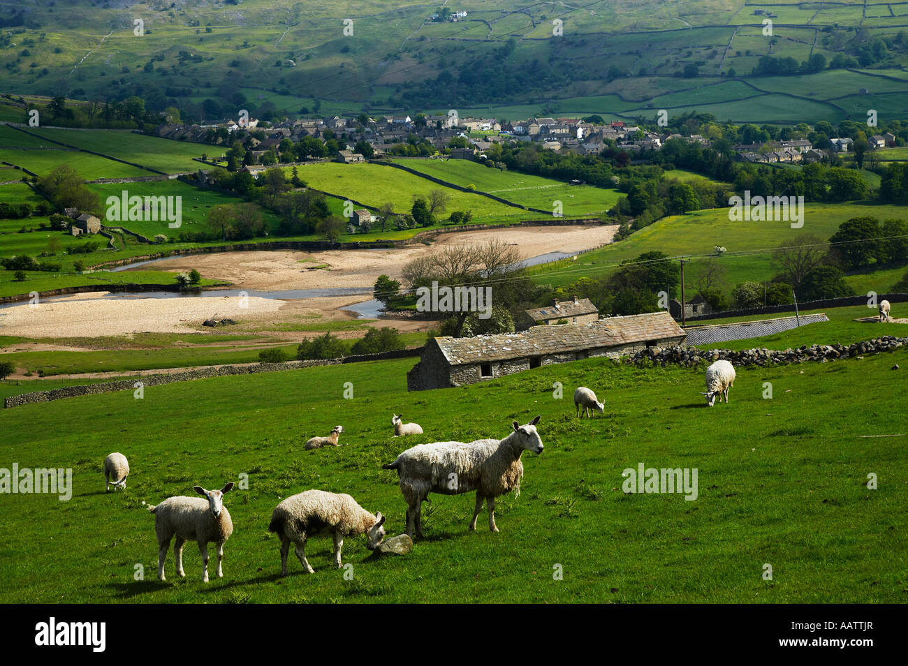 Reeth from Harkerside Swaledale Yorkshire Dales National Park Stock ...