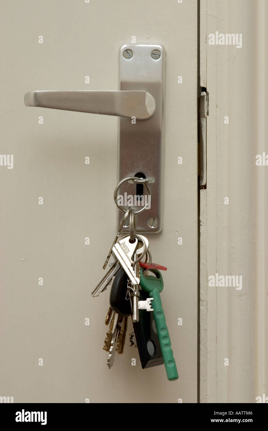 Keys in door lock hi-res stock photography and images - Alamy