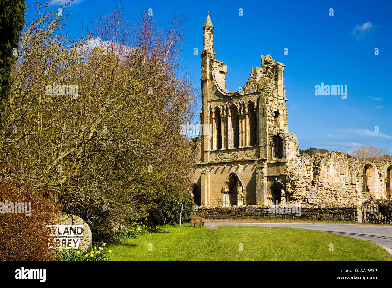 Byland Abbey near Wass Ryedale North Yorkshire Stock Photo - Alamy